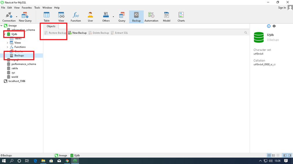NAVICAT - NÃO APARECE RESTORE BACKUP - Dúvidas - L2JBrasil - A Maior e mais antiga Comunidade de ...
