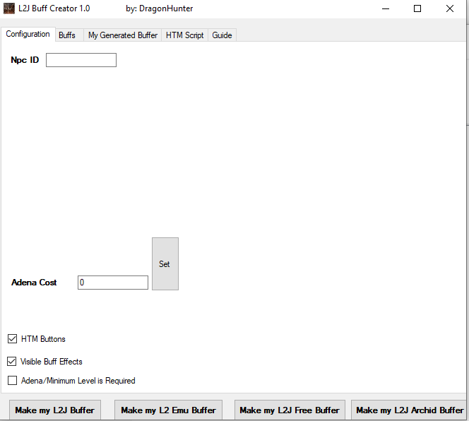 [Share] L2j buffer creator - C1 - Interlude - L2JBrasil - A Maior e mais antiga Comunidade de ...