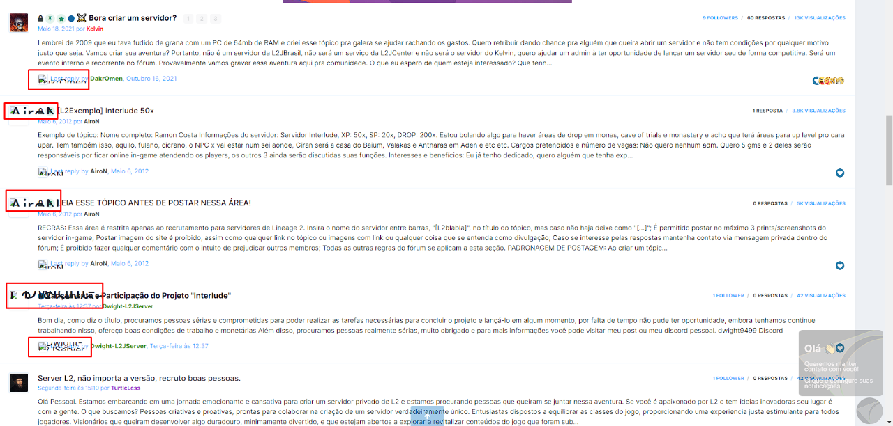 Fórum largado? - Problemas no fórum? - L2JBrasil - A Maior e mais antiga Comunidade de Lineage 2 ...